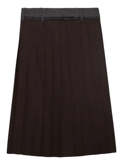 Prada Pleated Midi Skirt - Black