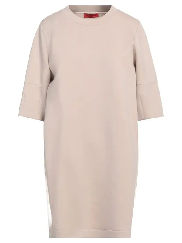 MAXCO. Crewneck Jersey Dress With 3/4 Length Sleeves - Nude