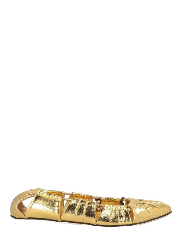 Chloé Metallic Round Toe Ballet Flats - Nude