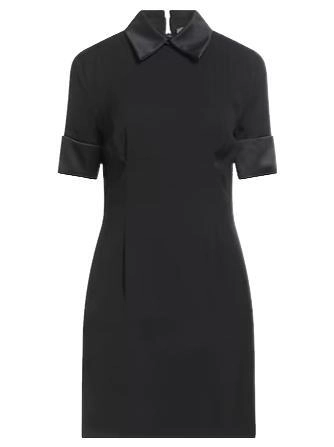 Sportmax Crepe Bodycon Dress With Satin Trims - Black