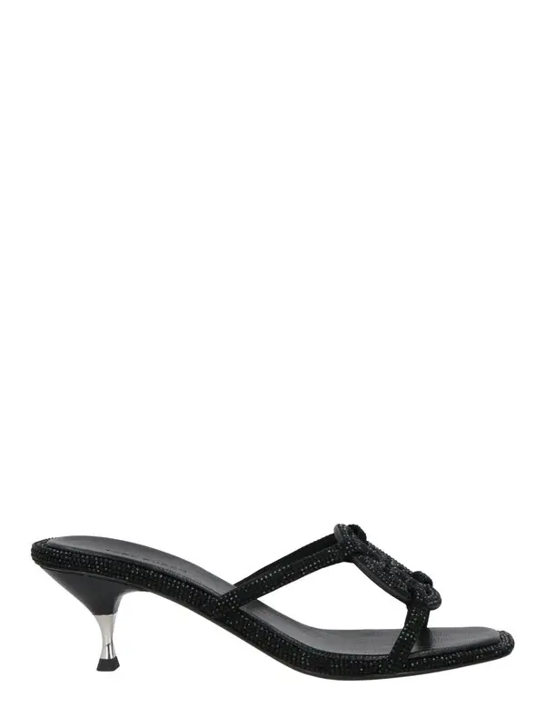 Tory Burch Embellished Suede Sandals - Black