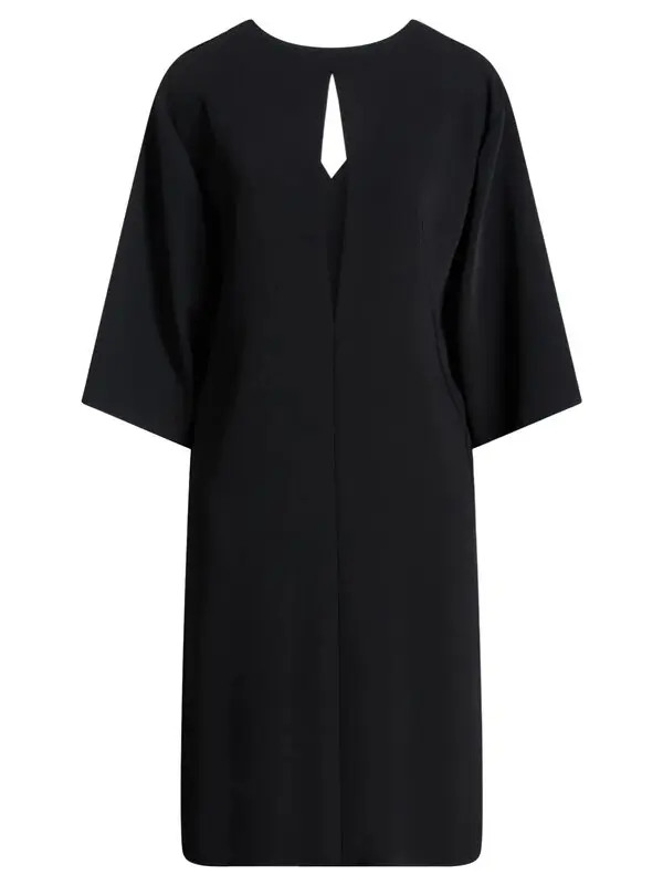 MAISON MARGIELA Crepe Crewneck Dress With Cutout - Black
