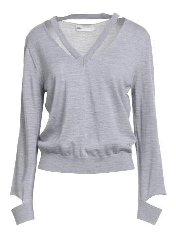 Tory Burch V-neck Fine Knit Sweater - Gray