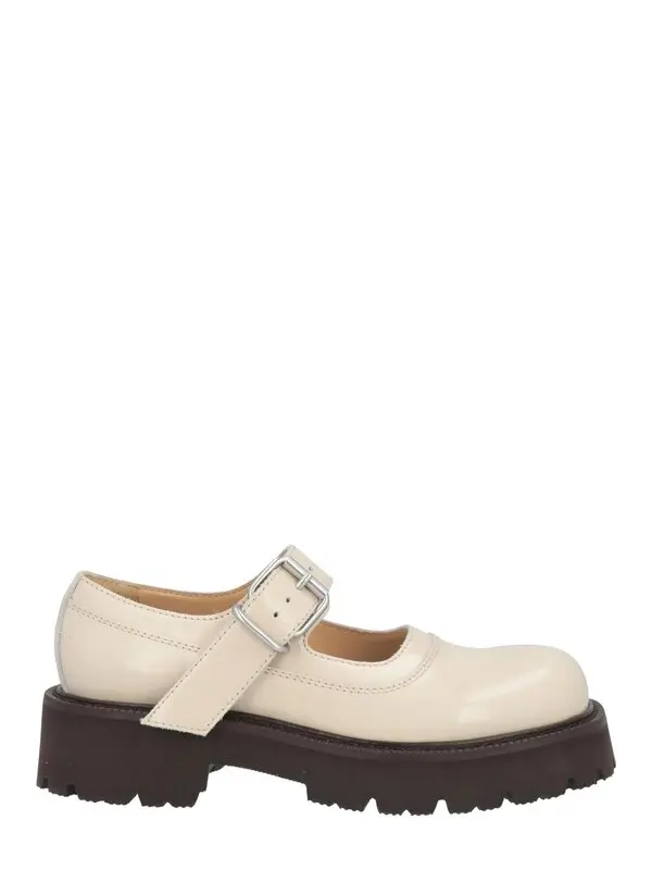 MAISON MARGIELA Leather Mary Jane Block Heel Pumps - Nude
