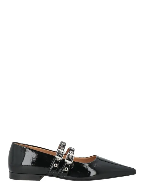 GANNI Mary Jane Flats With Buckle Fastening - Black