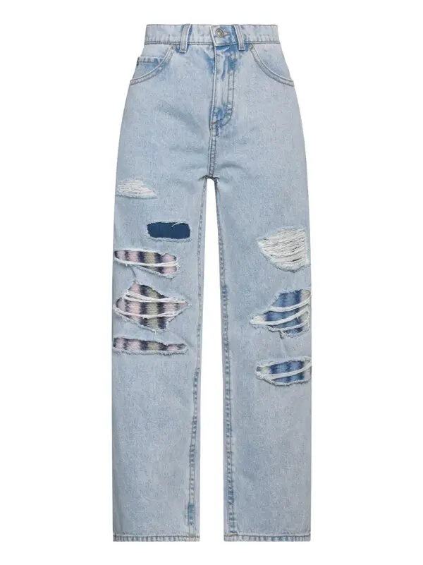Marni Wide-leg Jeans With Patches - Gray