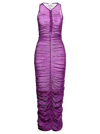 GANNI Sleeveless Sheath Dress - Purple