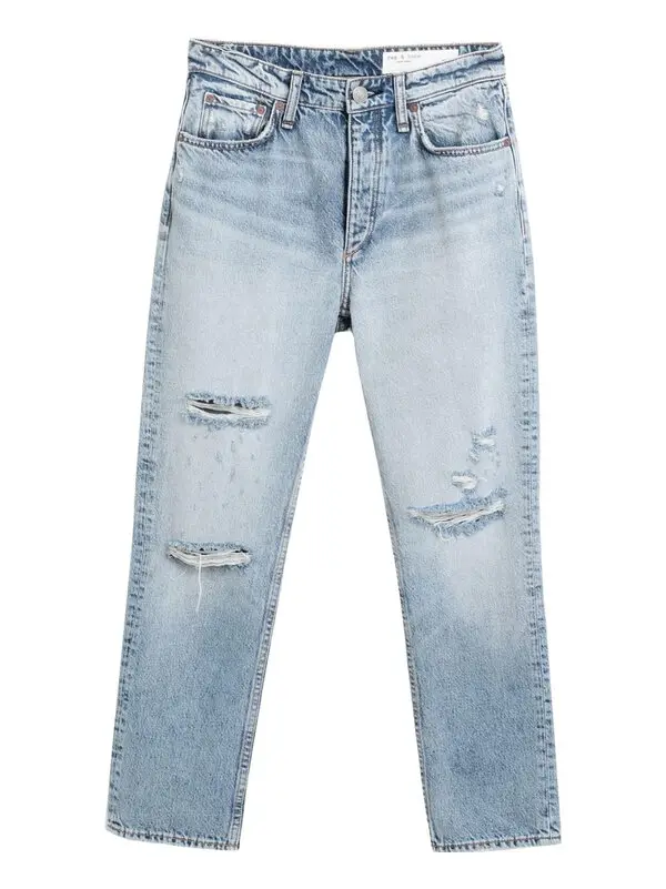 Rag & Bone Straight Leg Denim Trousers - Blue