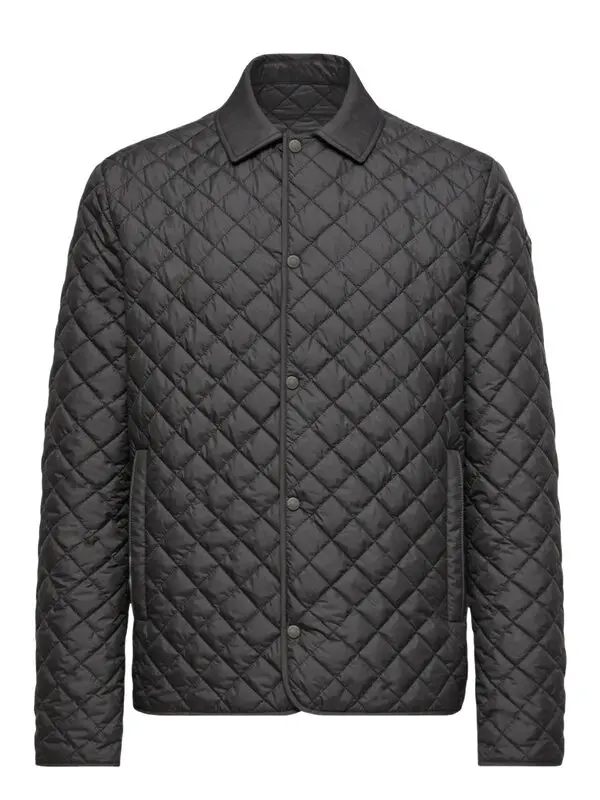 Moncler Diamond Quilted Padded Shirt Jacket - Black