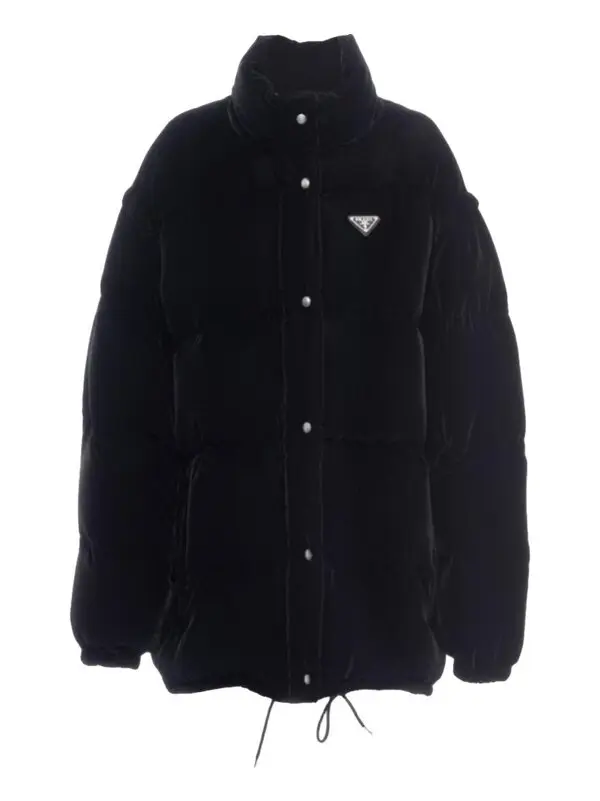 Prada Convertible Velvet Down Jacket - Black