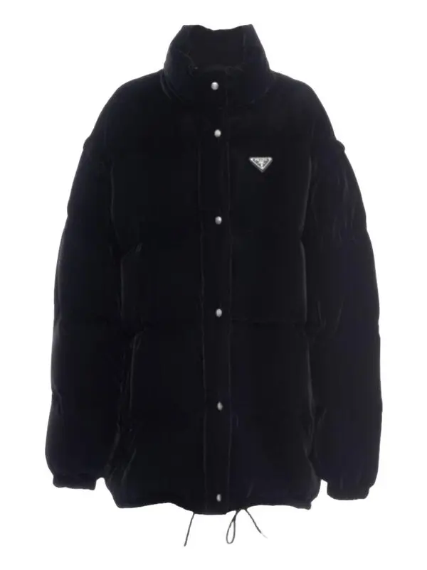 Prada Convertible Velvet Down Jacket - Black
