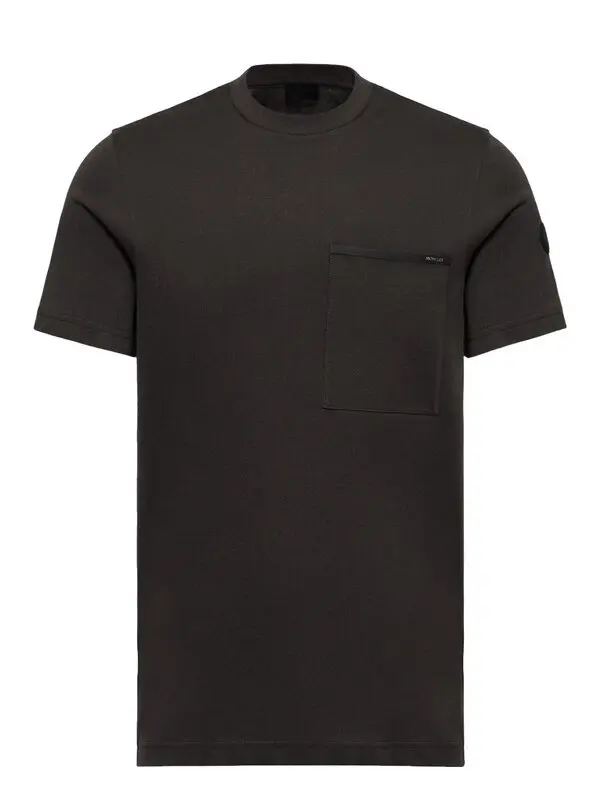 Moncler Cotton Jersey T-shirt With Chest Pocket - Black
