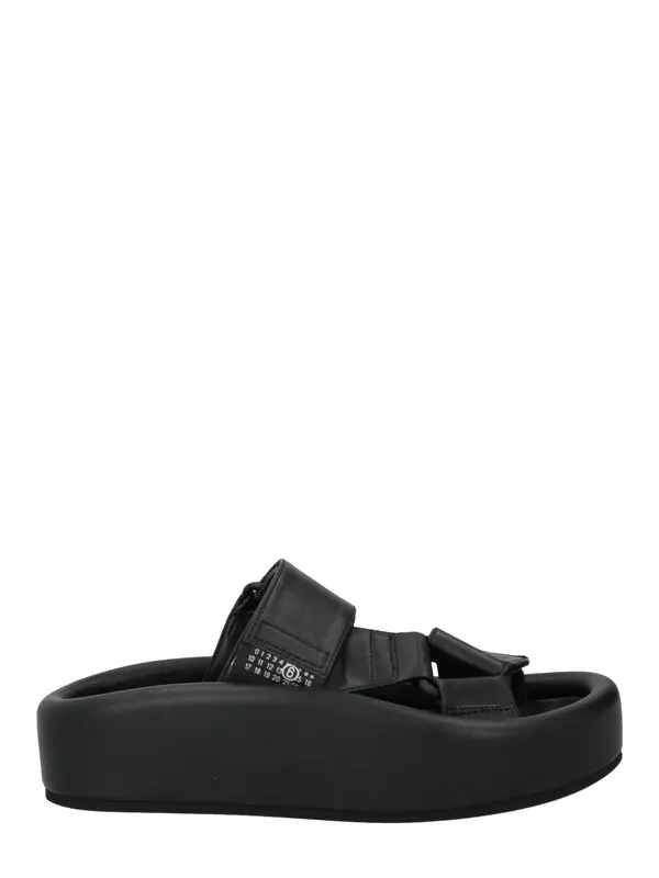 MAISON MARGIELA Leather Platform Sandals - Black