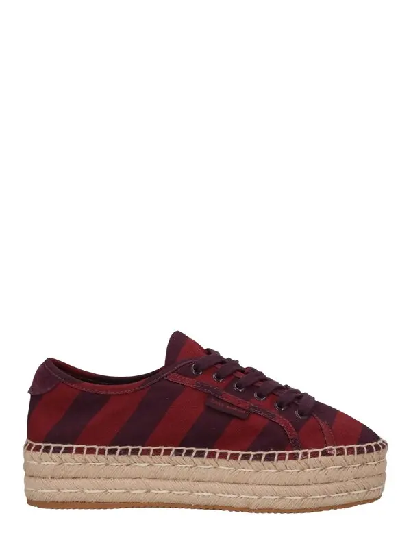Tory Burch Round Toe Low Top Espadrille Sneakers - Nude
