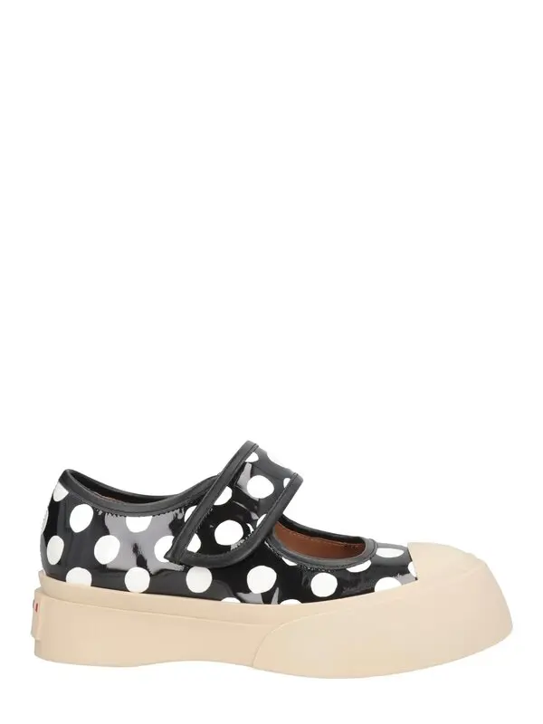 Marni Round Toe Low Heeled Shoes With Polka Dots - Nude