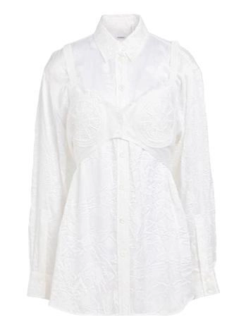 Burberry Long Sleeve Lace Shirt Blouse - White