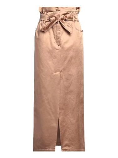 Max Mara Satin Maxi Skirt With Belted Waist - Nude
