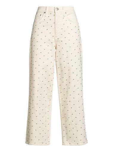 Rag & Bone Embellished Wide-leg Cropped Jeans - White