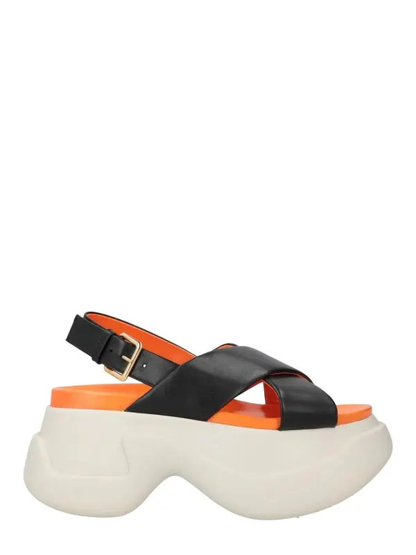 Marni Leather Block Heel Sandals - White