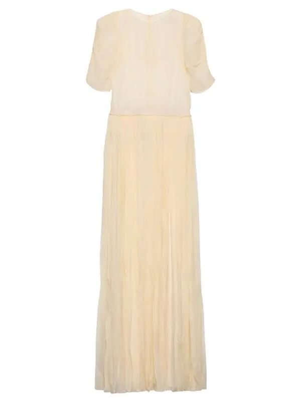 Prada Long Silk Chiffon Dress - Cream