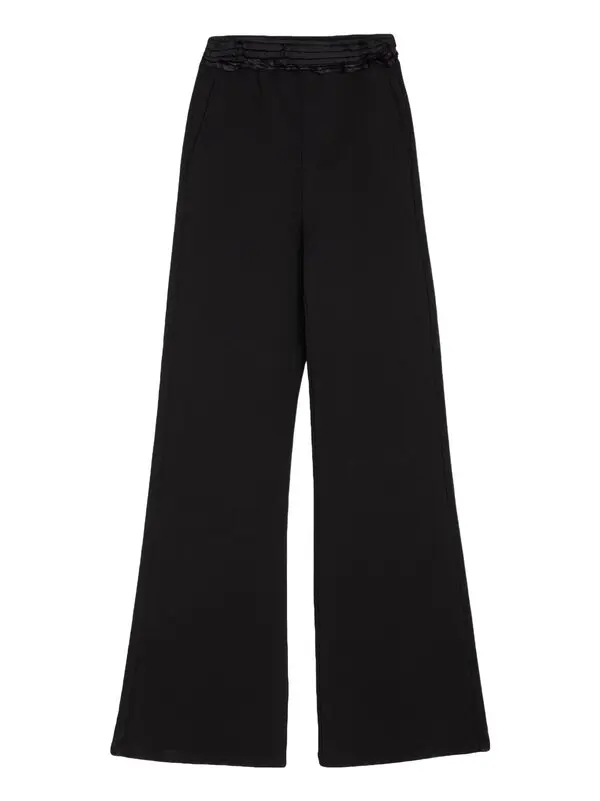 MAISON MARGIELA Wide-leg Trousers With Satin Trim - Black