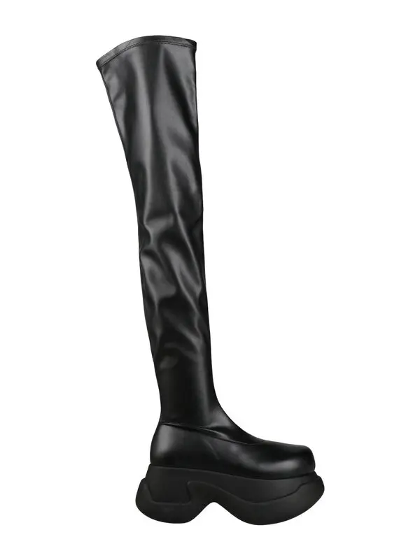 Marni Over The Knee Wedge Boots With Pointed Toe - Black