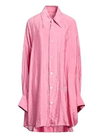 MAISON MARGIELA Oversized Crinkled Satin Shirt - Pink