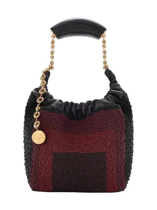 Loewe Mini Beaded Leather Squeeze Bag - Black