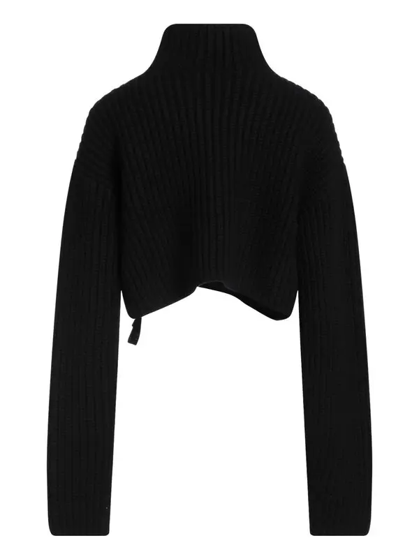 Balenciaga Ribbed Turtleneck Sweater - Black