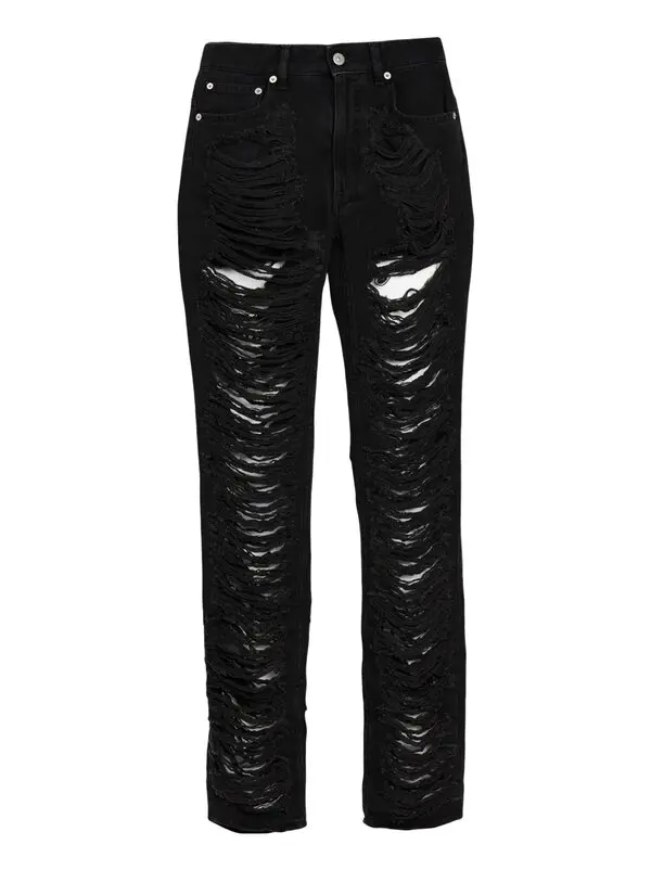 MAISON MARGIELA Washed Ripped Slim-fit Jeans - Black