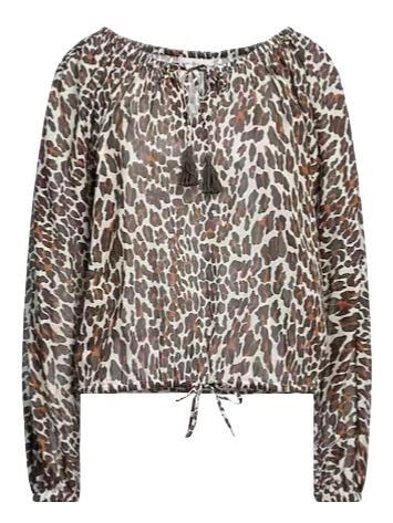 Tory Burch Leopard Print Tasseled Cover-up - White
