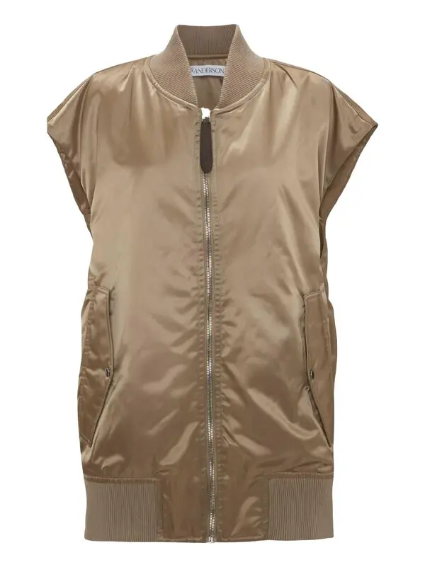 J.W.ANDERSON Sleeveless Bomber Waistcoat - Brown