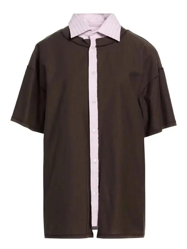 MAISON MARGIELA Color-block Short-sleeve Shirt - Black