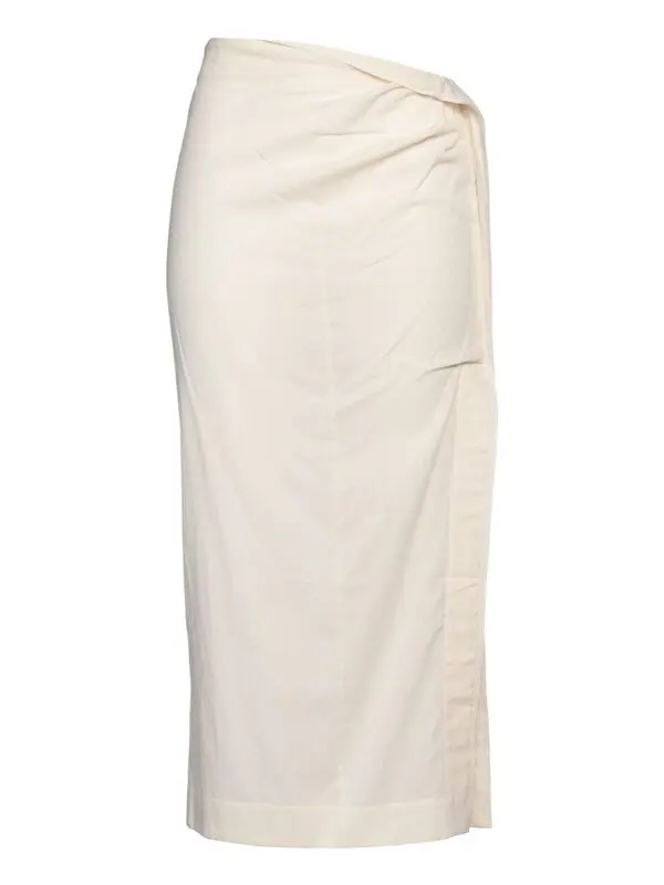 Jacquemus Draped Slit Midi Skirt - White