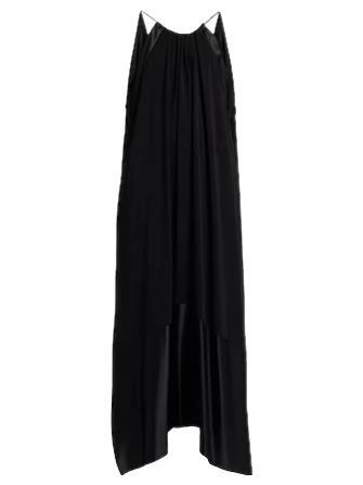 Max Mara Satin Crepe Flared Maxi Dress - Black