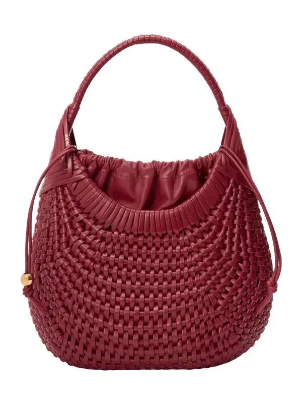 Loewe Diamond Hobo Bag In Calfskin - Cherry