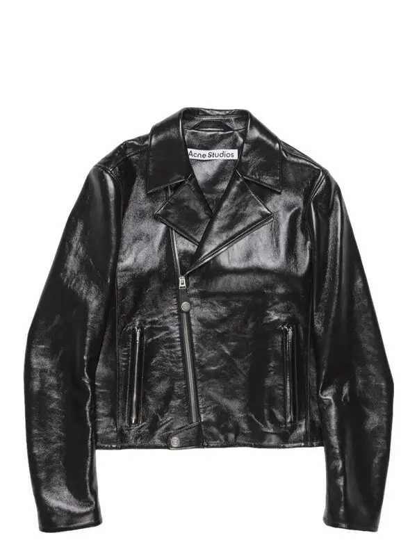 Acne Studios Leather Biker Jacket - Black