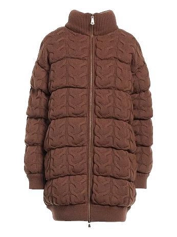 Max Mara Wool Knitted Down Coat - Brown