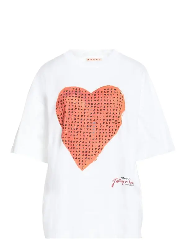 Marni Printed Heart T-shirt - White