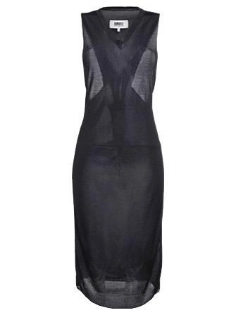 MAISON MARGIELA V-neck Sleeveless Knitted Dress - Black