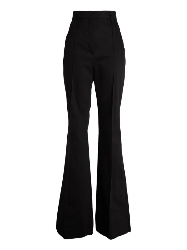 Sportmax High Waisted Flared Trousers - Black