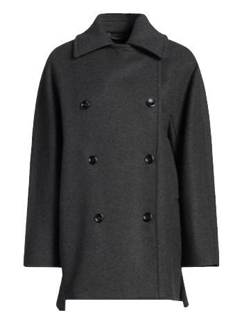 Max Mara Double-breasted Flannel Coat - Black
