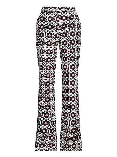 MAXCO. Max&co. High-waisted Floral Print Flare Trousers - Black