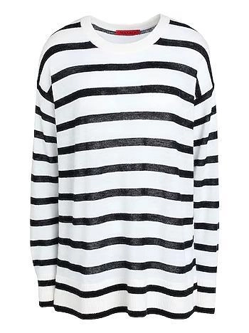 MAXCO. Lightweight Striped Knit Sweater - White