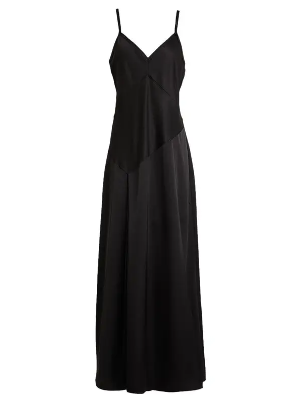 MAXCO. Max&co. Sleeveless Maxi Slip Dress With Side Slit - Black