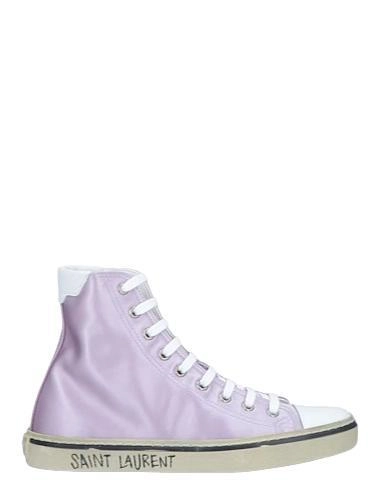Saint Laurent Satin Leather High-top Sports Shoes - Purple