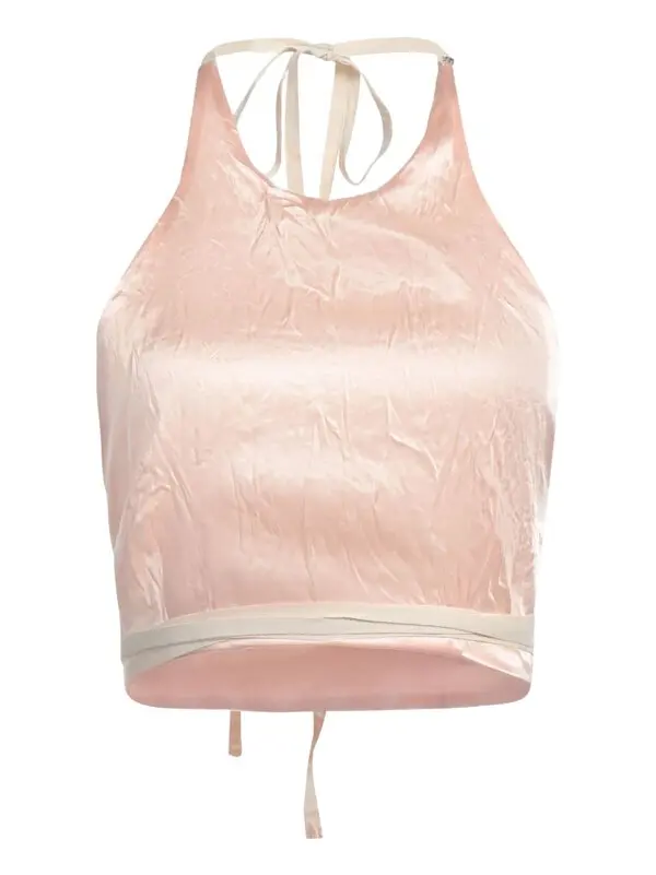 Sportmax Halter Neck Vest With Crystal Embellishments - Nude