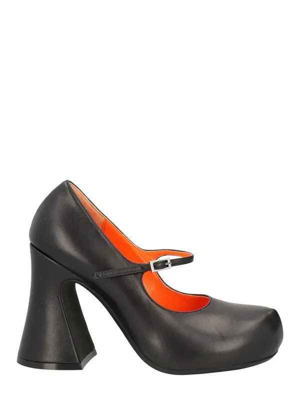 Marni Round Toe Buckled High Heels - Black
