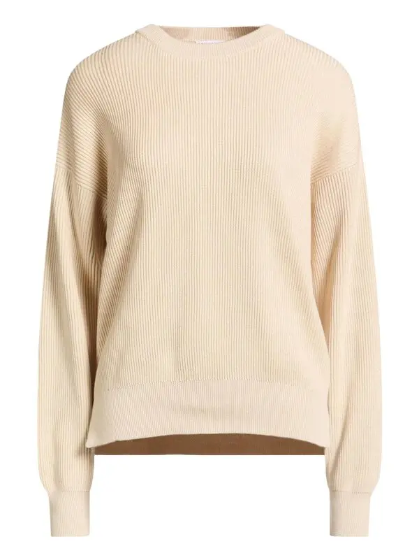 Brunello Cucinelli Crew Neck Long Sleeve Sweater - Nude