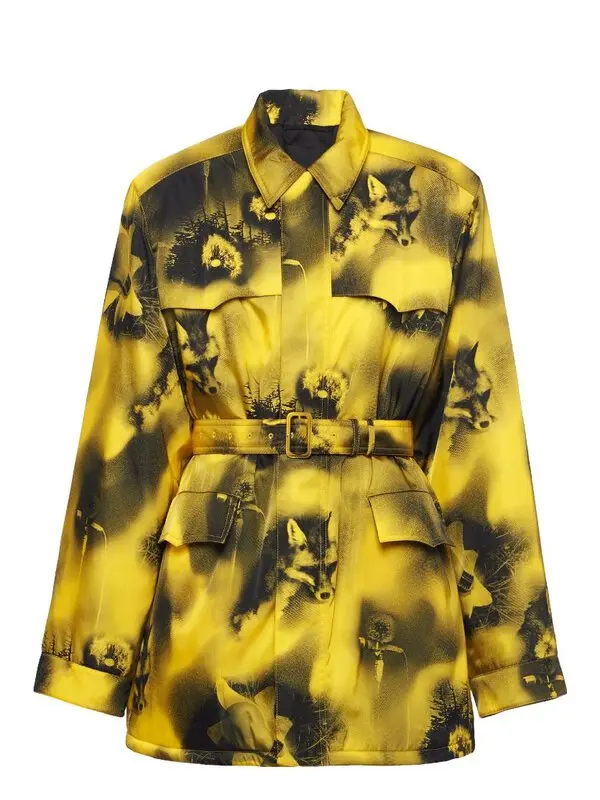 Prada Printed Re-nylon Parka - Yellow